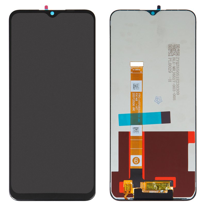 LCD compatible with Realme 5, 5i, 5s, 6i; Samsung, (black, without ...