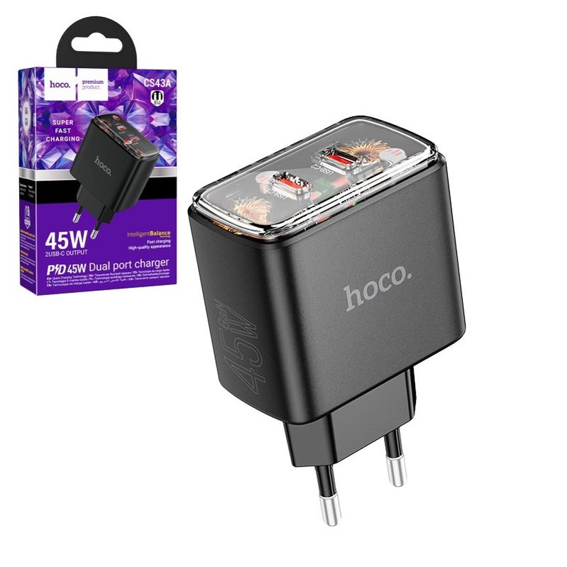 Мережевий зарядний пристрій Hoco CS43A, 45 Вт, Power Delivery (PD ...